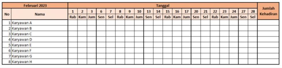 Format Absensi Karyawan Excel: Template dan Cara Menggunakannya ...